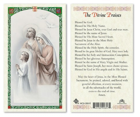 The Divine Praises Prayer Card – Catholic Shoppe USA